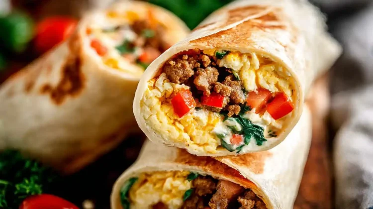 High Protein Breakfast Burrito Recipe | Cooksy Corner